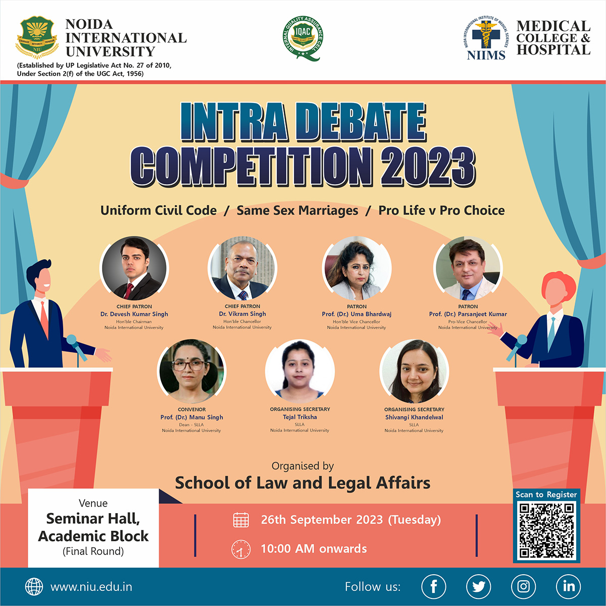 Intra Debate Competition 2023 - Noida International University