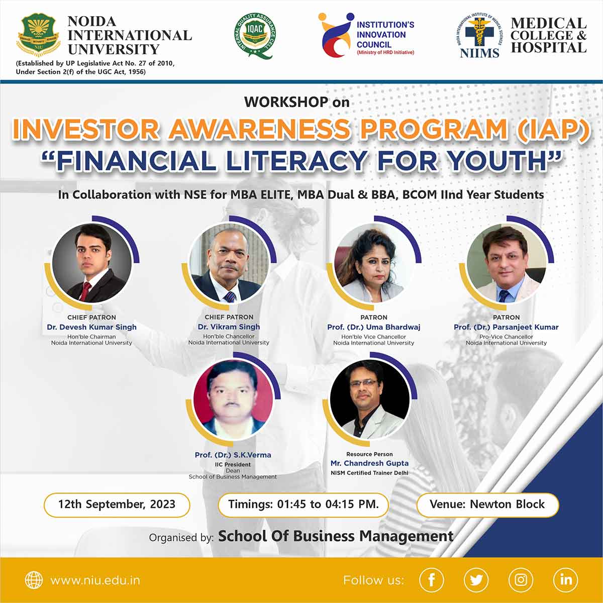 Investor Awareness Program (IAP) – “Financial Literacy For Youth ...